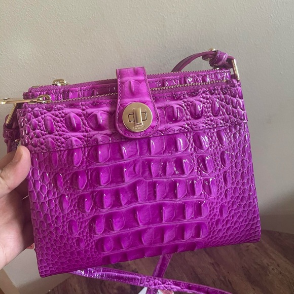 Brahmin | Bags | Brahmin Mina Crossbody Deep Fuschia Melbourne | Poshmark